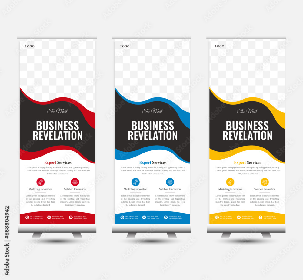 vector modern roll up banner rack card or dl flyer templates for ...
