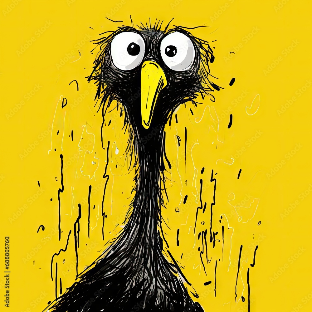 a drawing with a yellow animal, in the style of animated gifs, old ...