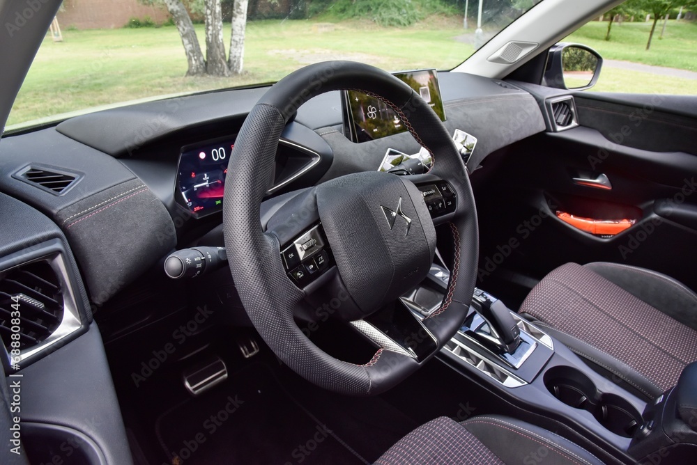 DS3. Design urban crossover with a three-cylinder engine. Cabin ...