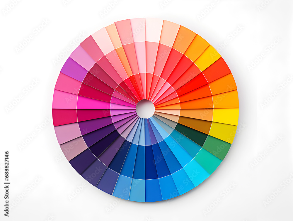 Round color pallet on white background. Circle of color samples ...