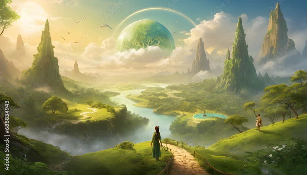 Step into the canvas of sustainability as the image portrays human ...