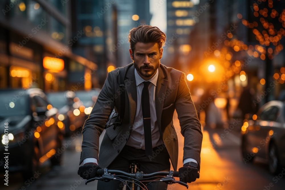 A dapper gentleman cruises through the bustling city streets on his ...