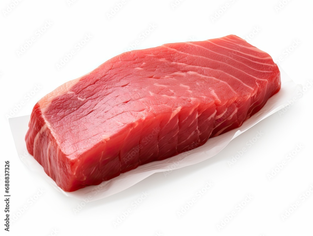Raw tuna steak isolated, Red sea fish fillet, fresh tuna filet, seafood ...