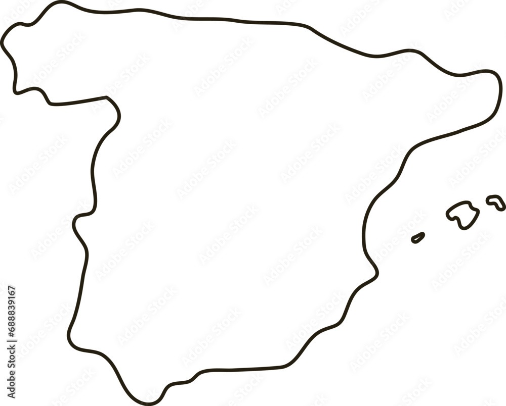Map of Spain. Simple outline map vector illustration Stock Vector ...