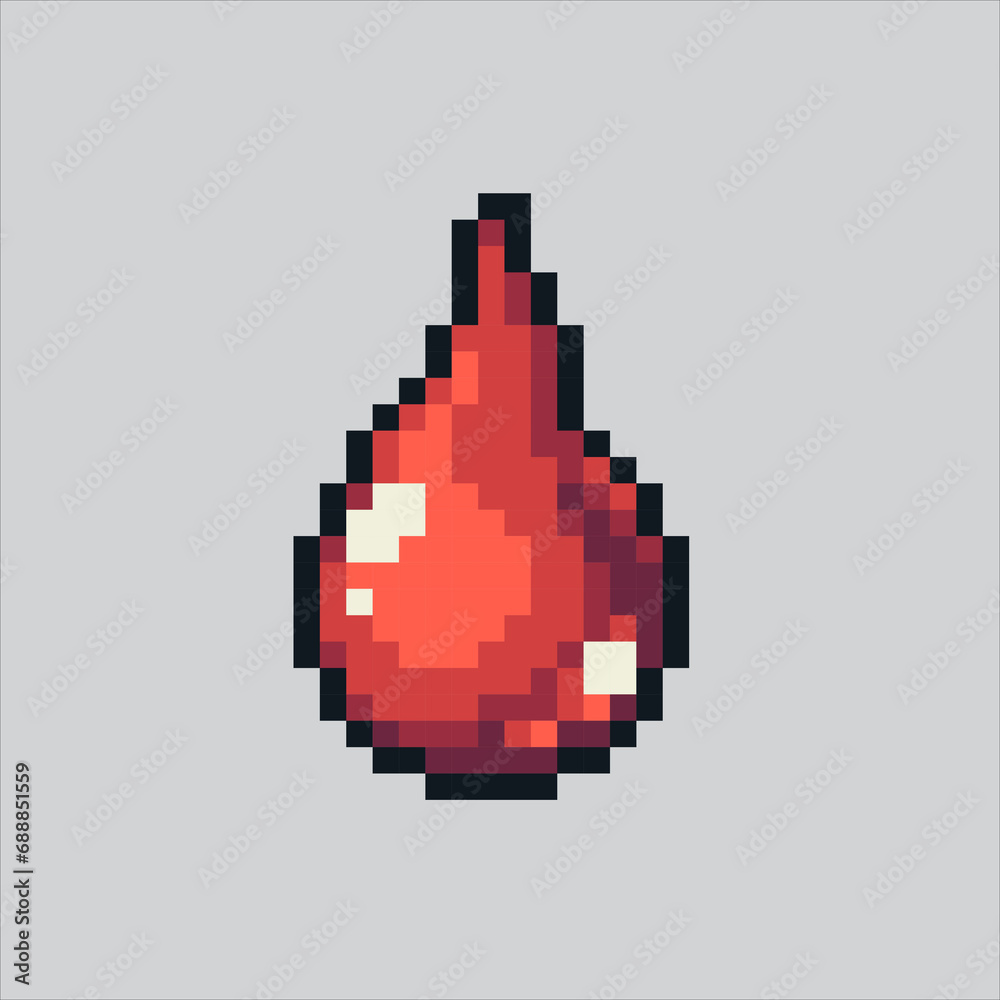 Pixel art illustration Blood Drop. Pixelated Blood Drop. Medical blood ...