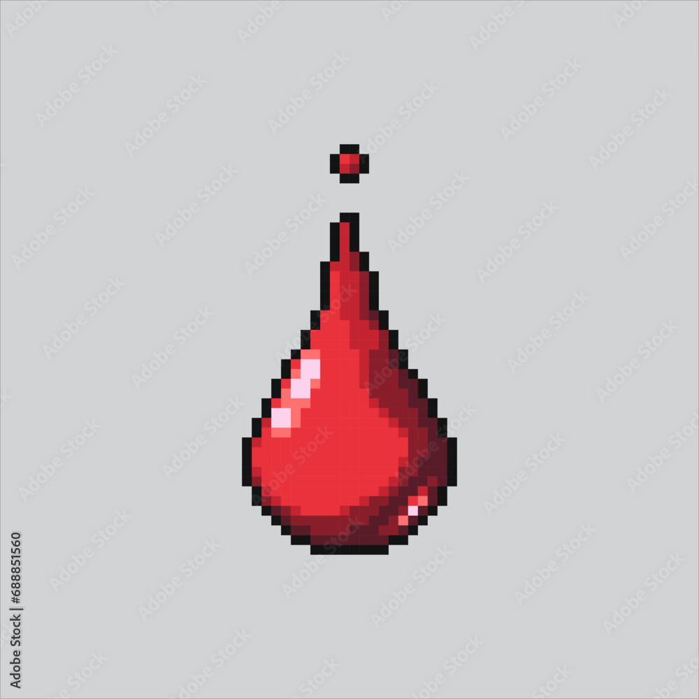 Pixel art illustration Blood Drop. Pixelated Blood Drop. Medical blood ...