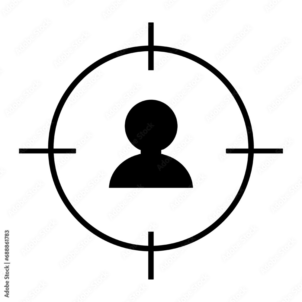 black target person icon isolated on transparent background vector ...