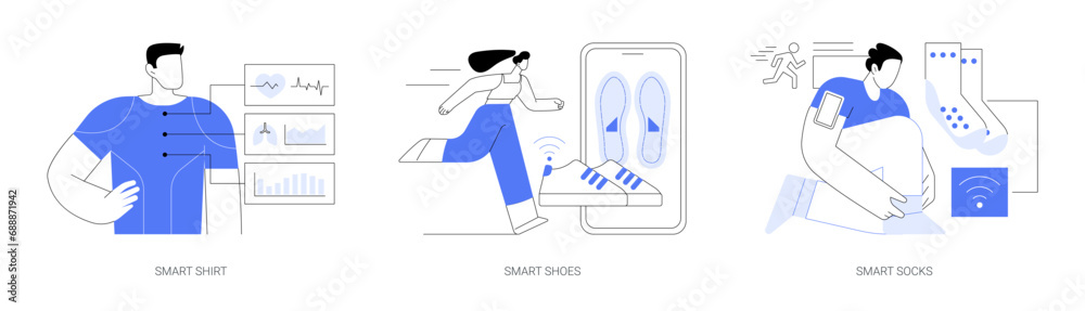 Smart clothing isolated cartoon vector illustrations se Stock Vector ...