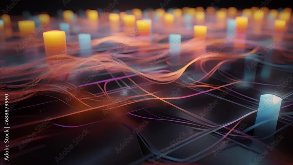 A vibrant visualization of colored lines representing the reasoning and ...