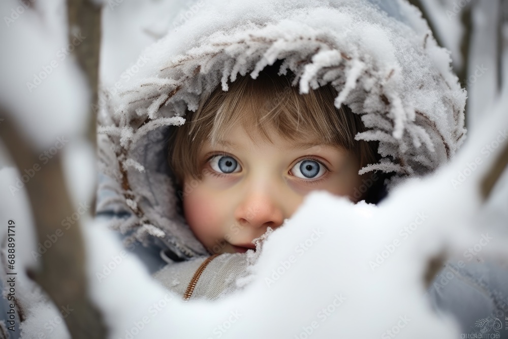 Magical Winter: Children Wake Up to a Winter Wonderland, Peeking Behind ...