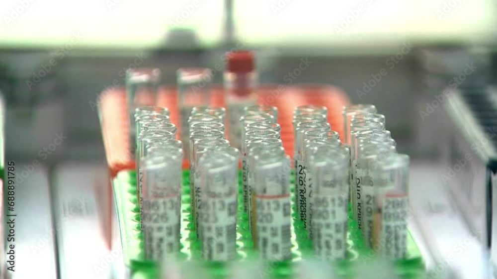 Scientists conduct experiments in clinical laboratory rooms or hospital ...