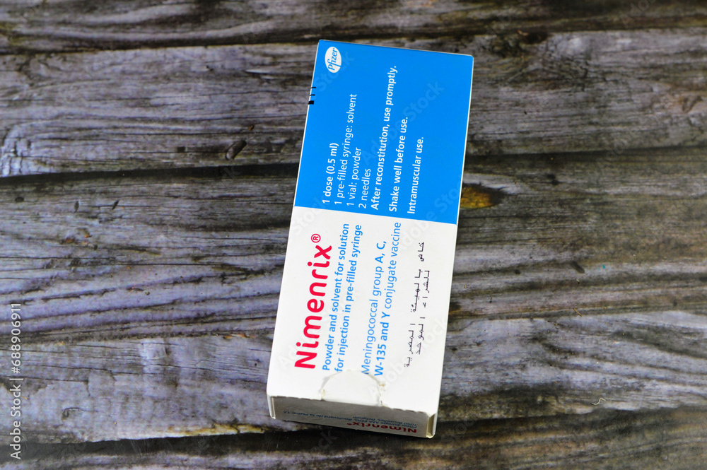 Cairo, Egypt, December 4 2023: Nimenrix is a vaccine used to protect ...