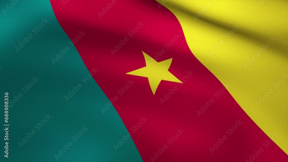 Cameroon Flag Blowing in Wind 4k Realistic 3d flag waving animation ...