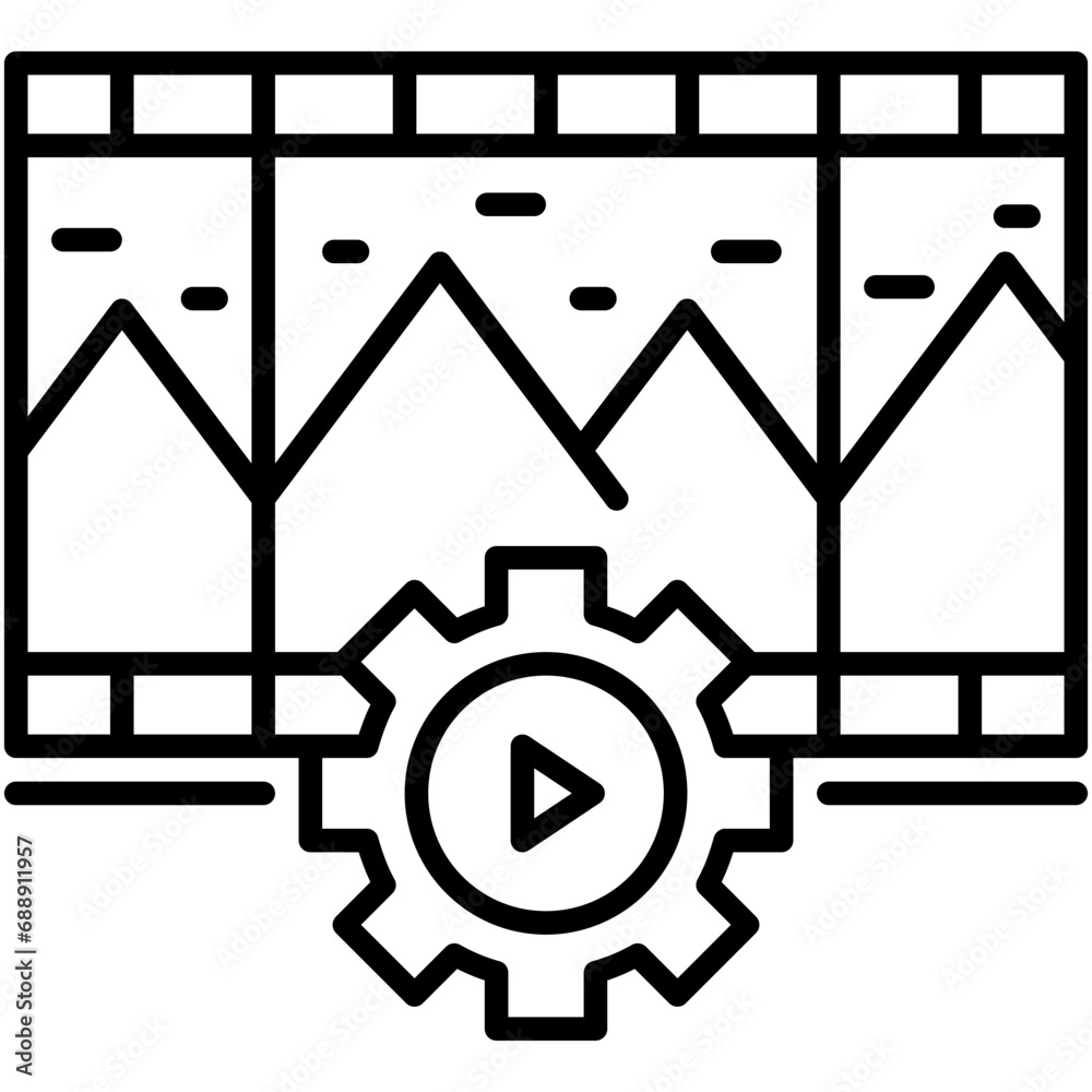 Production Icon. Film Post Making Creation Pictogram Graphic ...