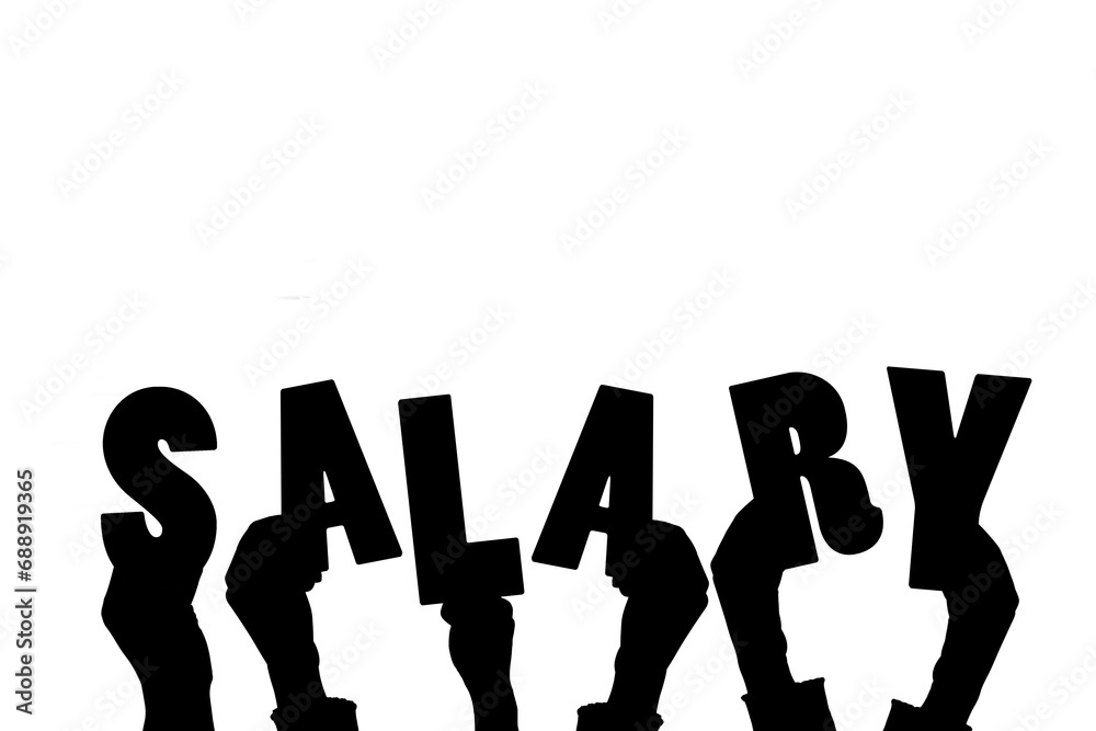 Digital png illustration of hands holding salary text on transparent ...