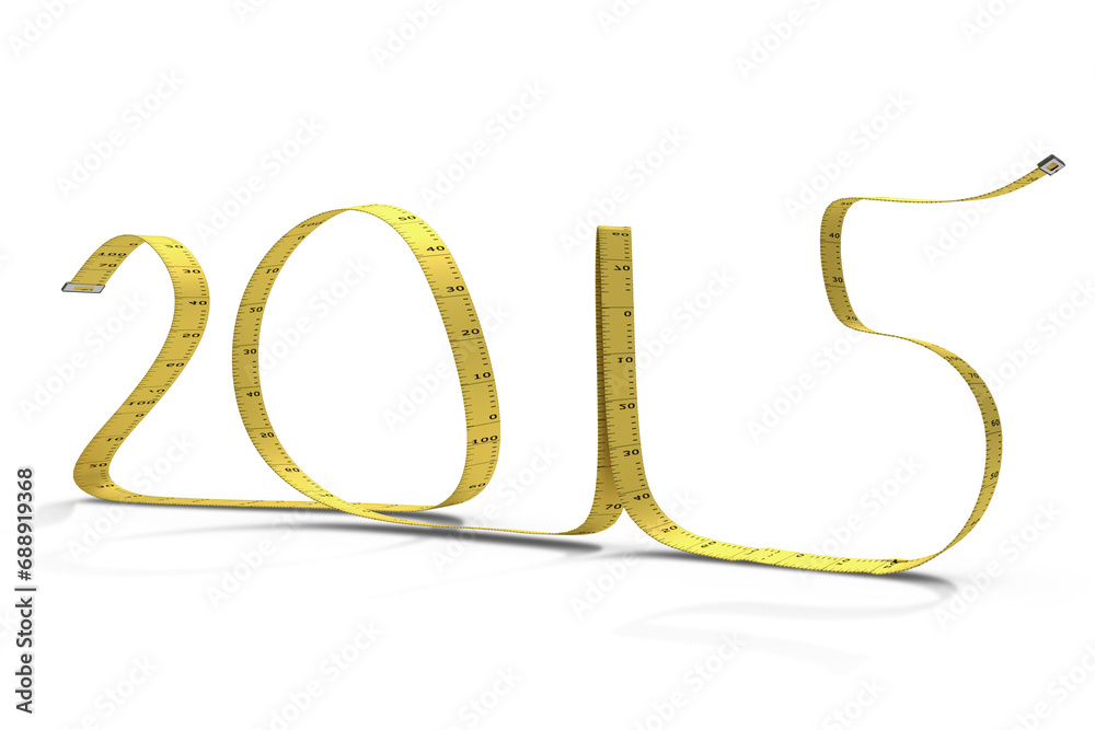 Digital png illustration of 2015 number made of measuring tape on ...