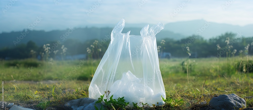 Single-use plastic bag contributes to environmental pollution and waste ...