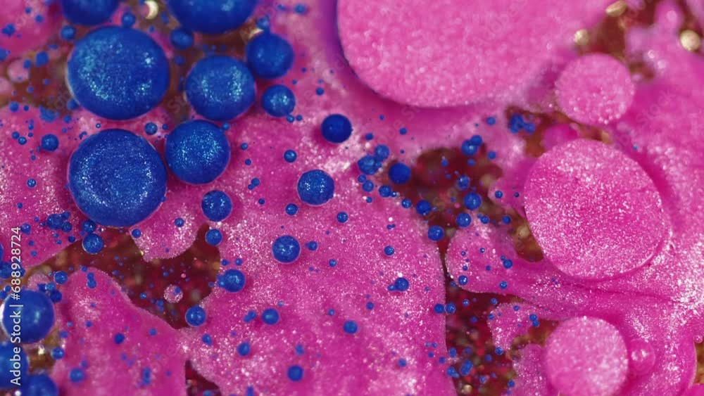 Liquid glitter background. Oily art. Colorful acrylic bubbles. Stained ...