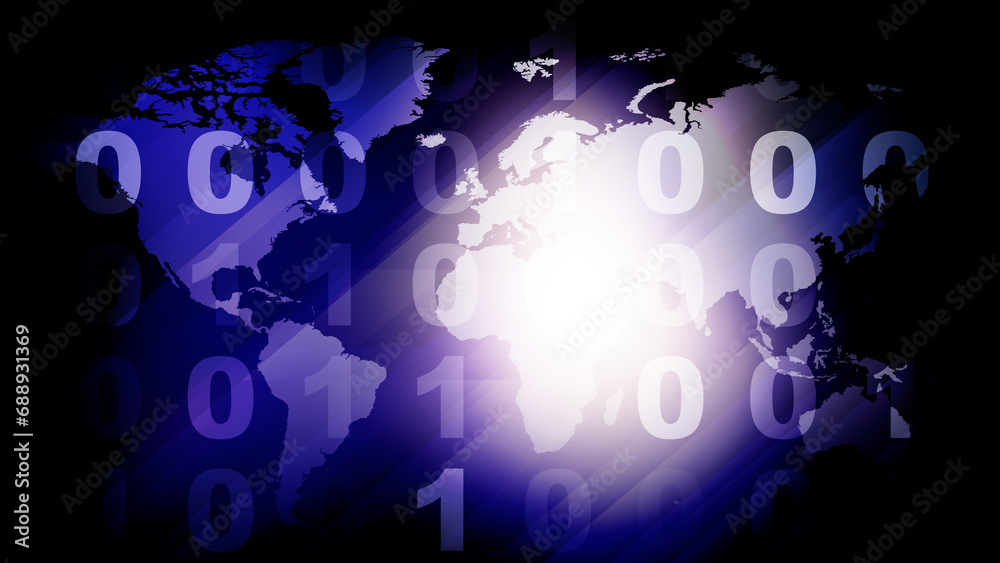 Cyber Security Map Binary Code And Algorithm In Digital World Of Cyber Crime Cyber Attacks And