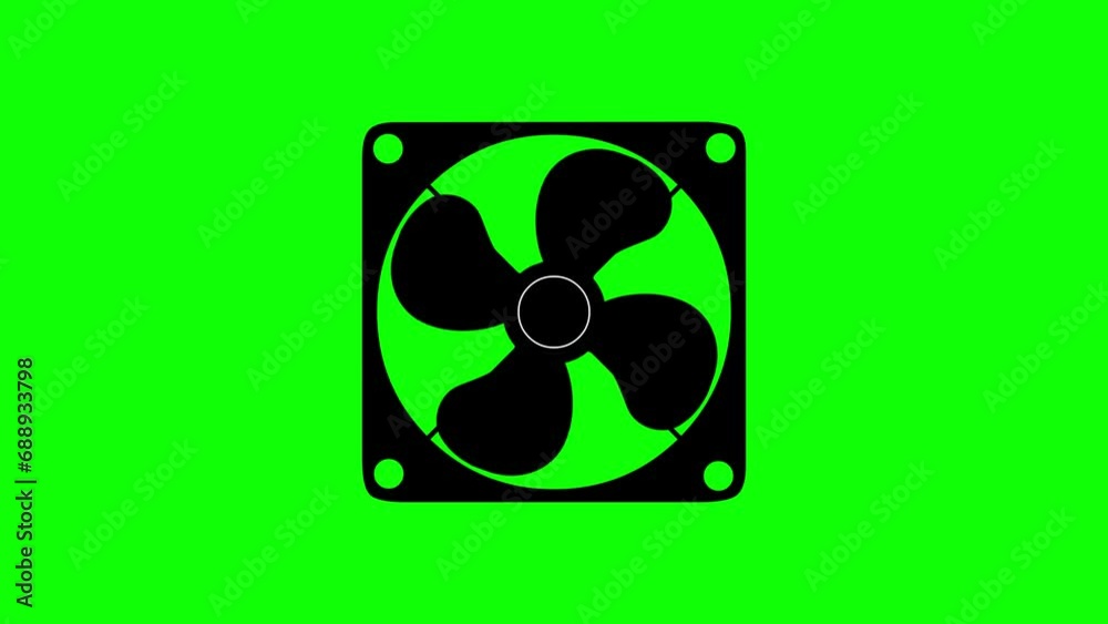 Spinning exhaust fan motion graphics with green screen background Stock ...