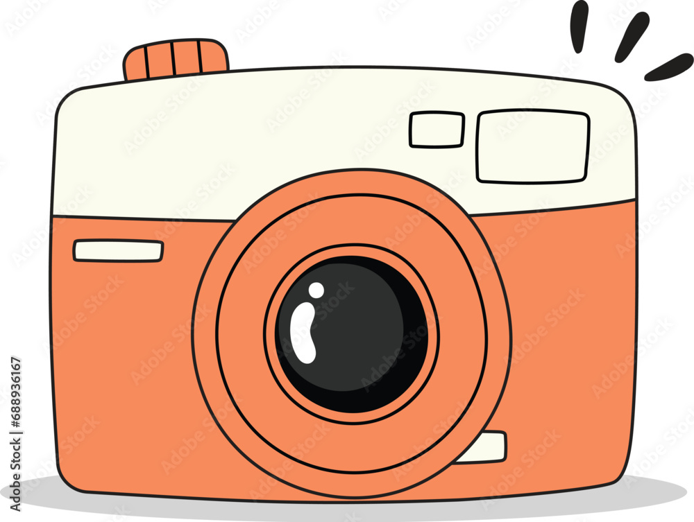 Cute hand-drawn camera doodle vector illustration Stock Vector | Adobe ...