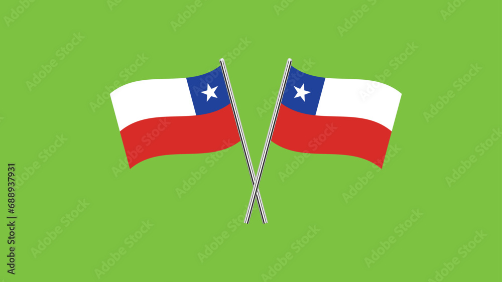 Flag of Chile, Chile cross flag design. Chile cross flag isolated on ...