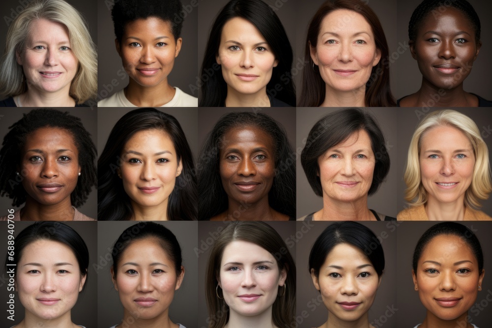 composite portrait of different women headshots, including all ethnic ...