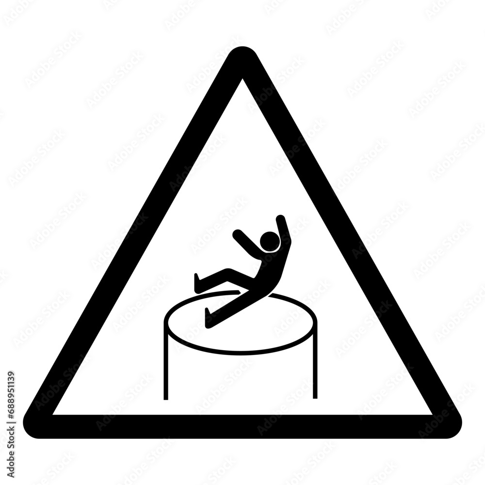 Warning Beware Of Falling From a Height Symbol Sign ,Vector ...