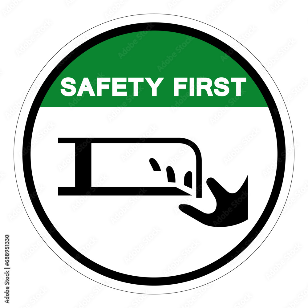 Safety First Cutting Of Finger Hazard Symbol Sign, Vector Illustration ...