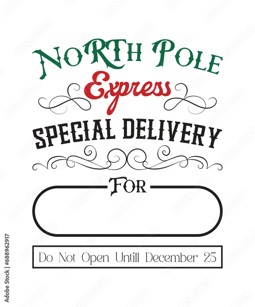 Santa's Special Delivery Christmas Gift Bag North Pole vintage Santa ...