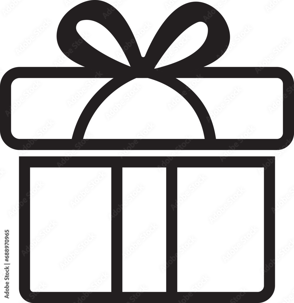 Gift box with ribbon icon. Gift box icon in Trendy Line style ...