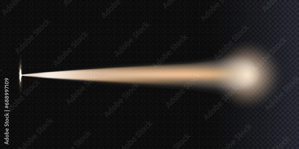 Flashlight beam directed on the wall realistic vector illustration ...