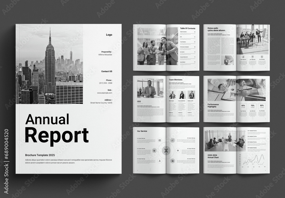 Annual Report Template Design Layout Stock Template | Adobe Stock
