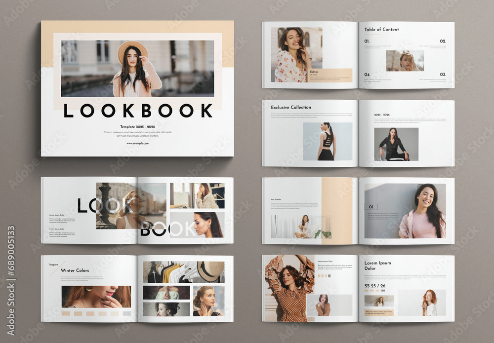 Lookbook Template Design Layout Landscape Stock Template | Adobe Stock