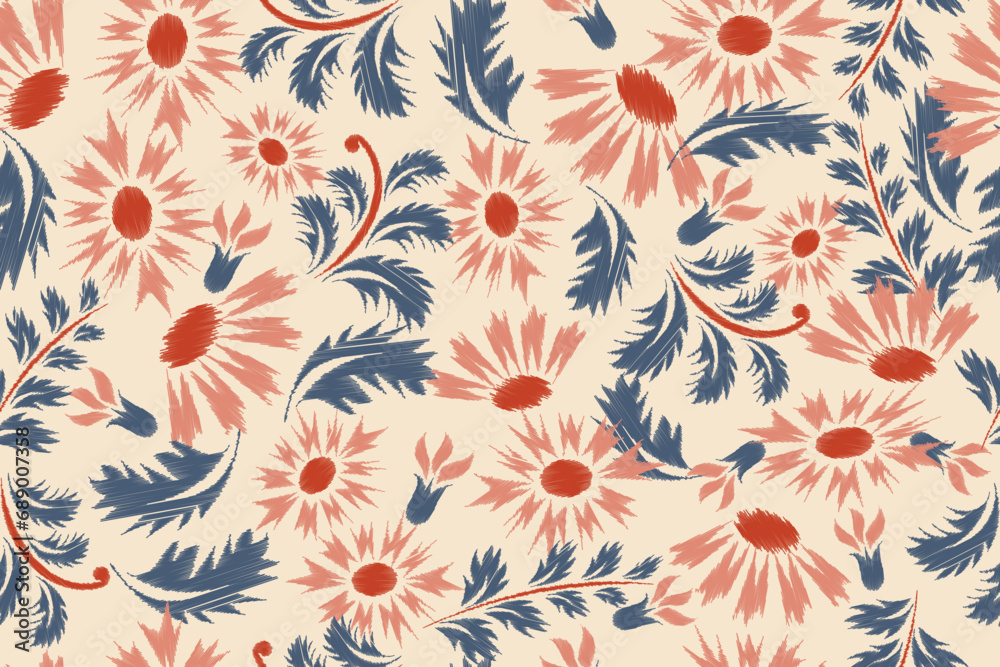 Seamless paisley embroidered floral motif pattern in vector, for design ...