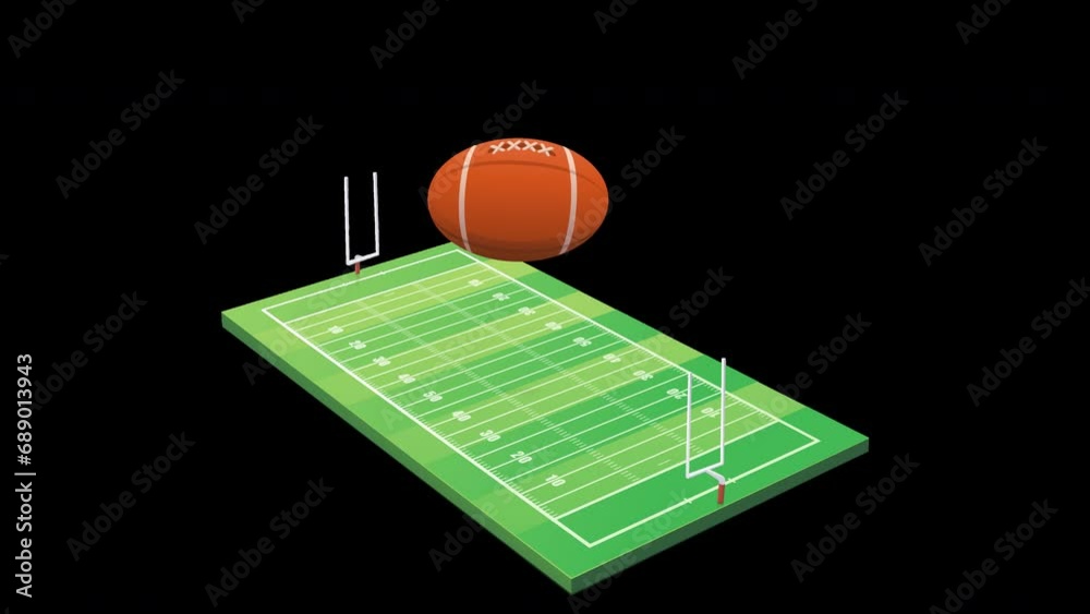Animation of an old leather oval American football ball bouncing in a ...
