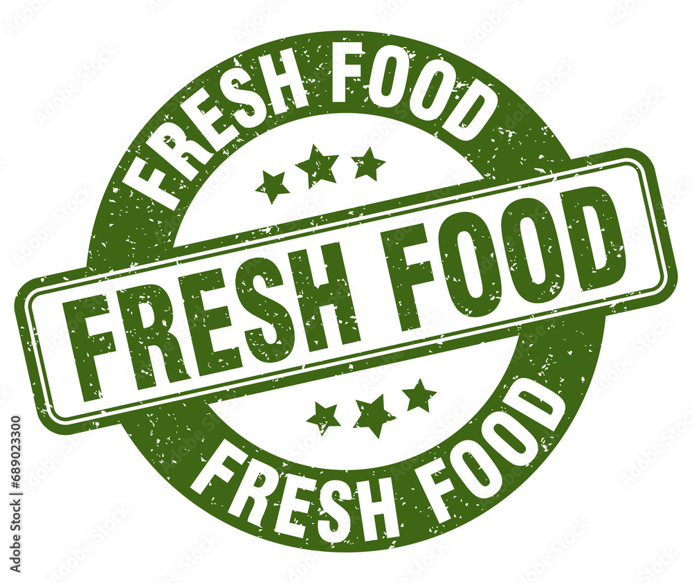 fresh food stamp. fresh food label. round grunge sign Stock Vector ...
