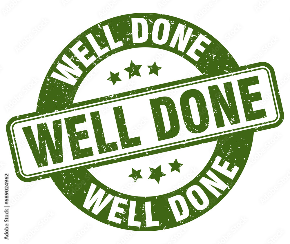 well done stamp. well done label. round grunge sign Stock Vector ...