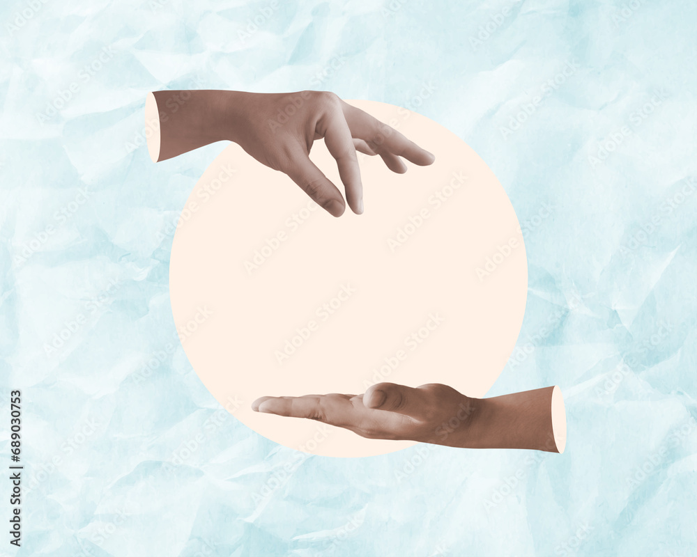 Images of hands convey the message of the giver and receiver ...