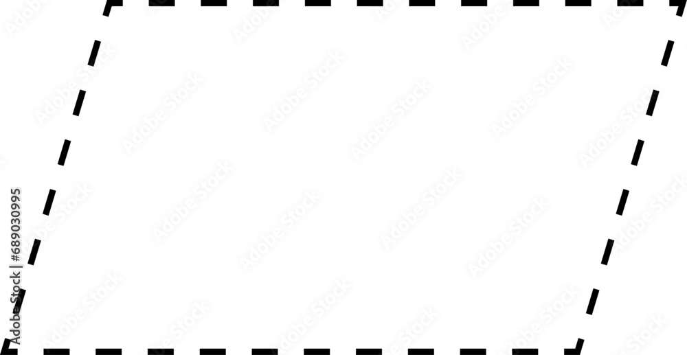 Dash line shapes. Dashed outline design of border for basic geometric ...