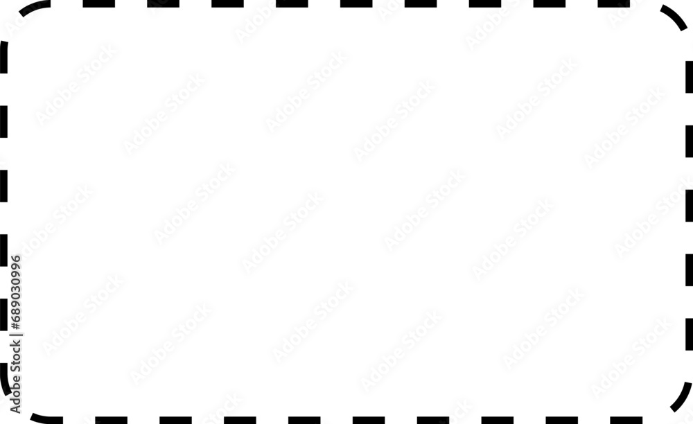 Dash line shapes. Dashed outline design of border for basic geometric ...