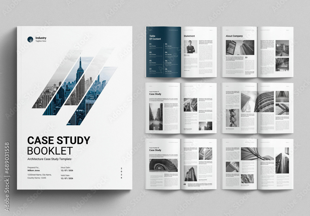 Case Study Booklet Template Design Layout Stock Template | Adobe Stock