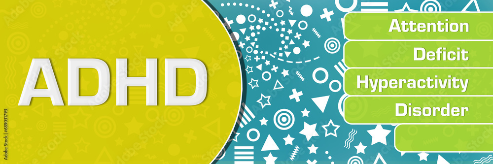 ADHD - Attention Deficit Hyperactivity Disorder Turquoise Yellow Green ...