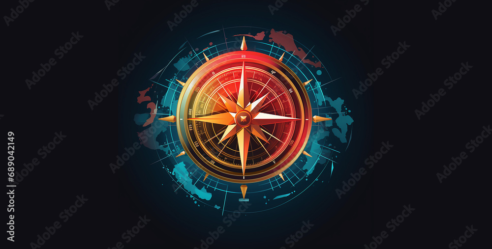 compass and globe, Financial Compass A sleek stylized compass, Stock ...