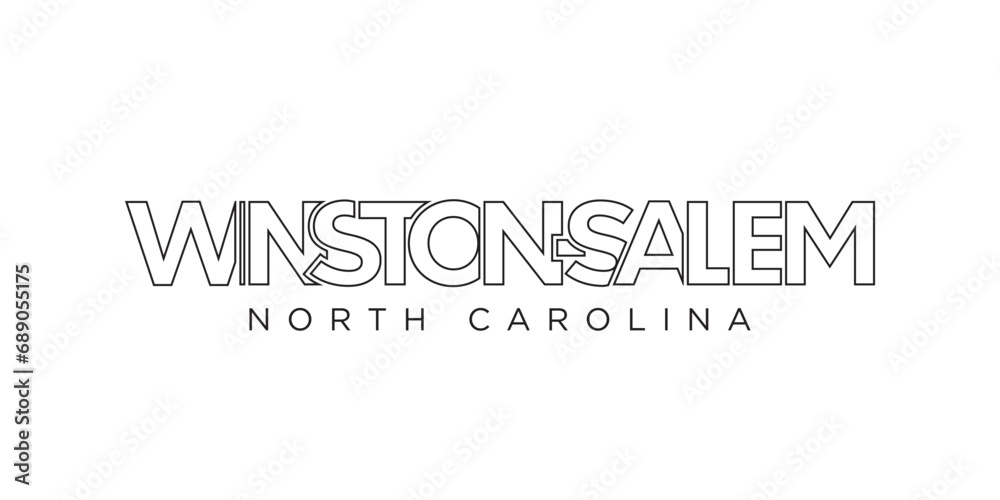 Winston Salem, North Carolina, USA typography slogan design. America ...