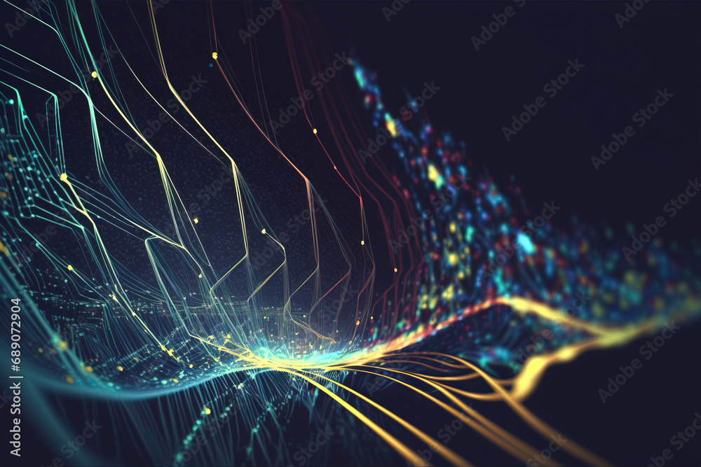 A colorful and intricate texture of light wires, offering a glimpse ...