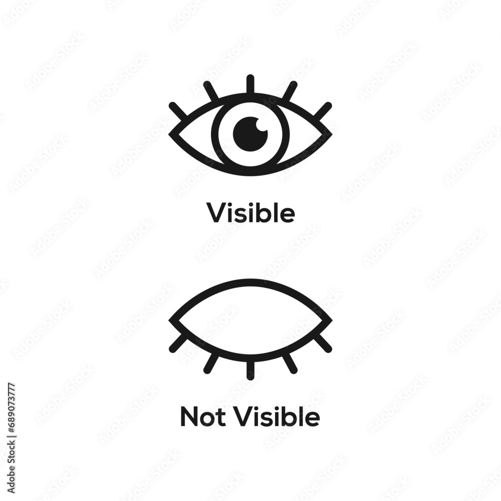 Visible invisible icon symbol. Visible and not visible icon ... Visible invisible icon symbol. Visible and not visible icon ...