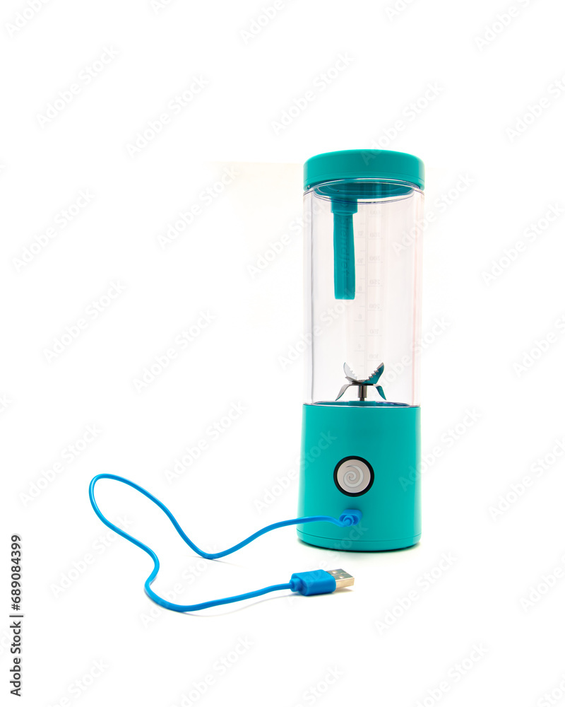 Green portable blender with rechargeable USB cable, personal smoothies ...
