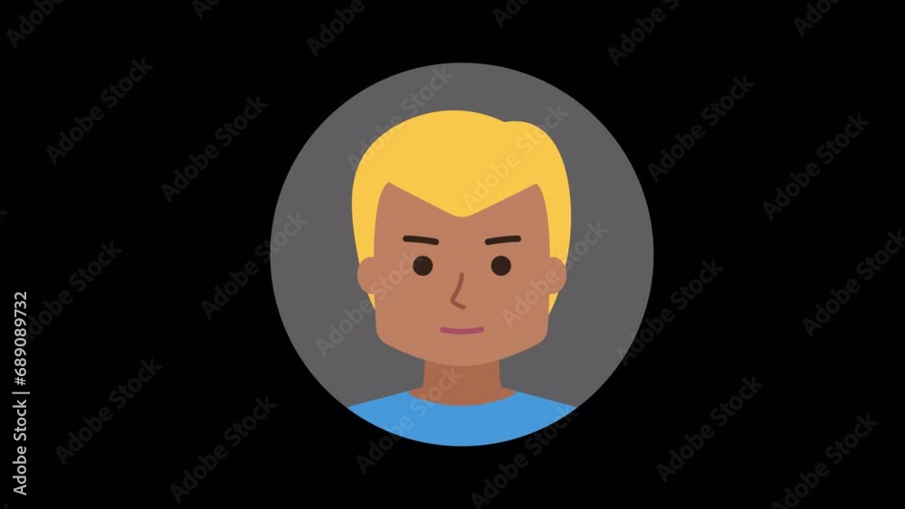 Motion portrait avatars set, 15 men appearing one after another on a 4K ...