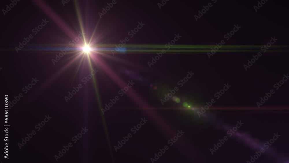 Abstract multicolored optical lens flares shine light burst animation ...
